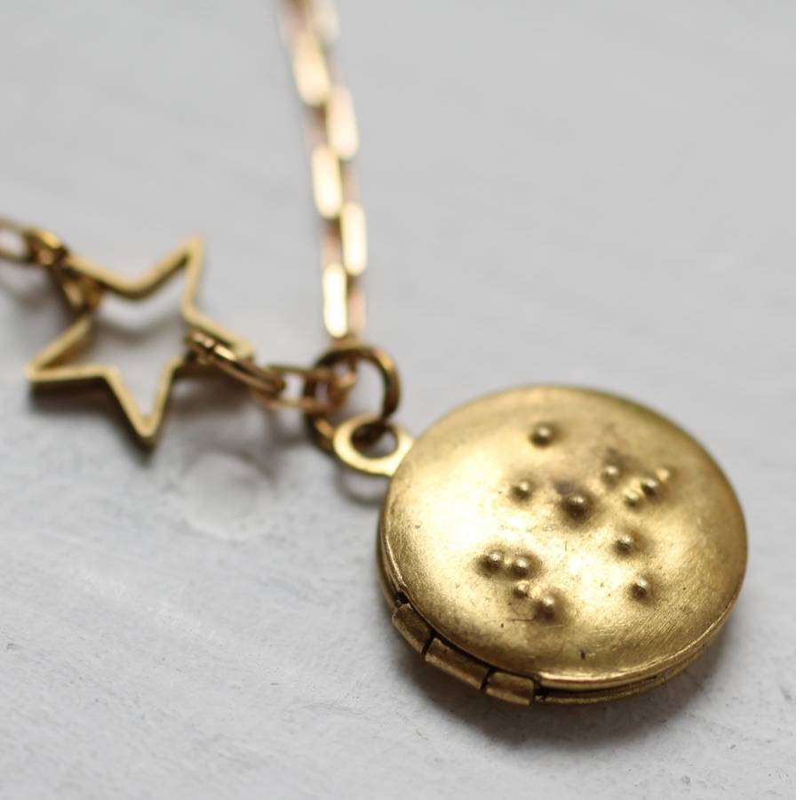 Personalised Tiny Star Locket By Silk Purse, Sow's Ear ...