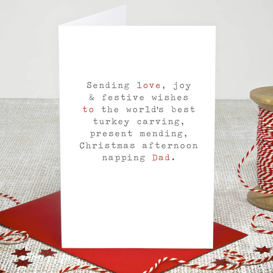 Love To Dad Christmas Card By Slice Of Pie Designs Love To Dad Christmas Card By Slice Of Pie Designs