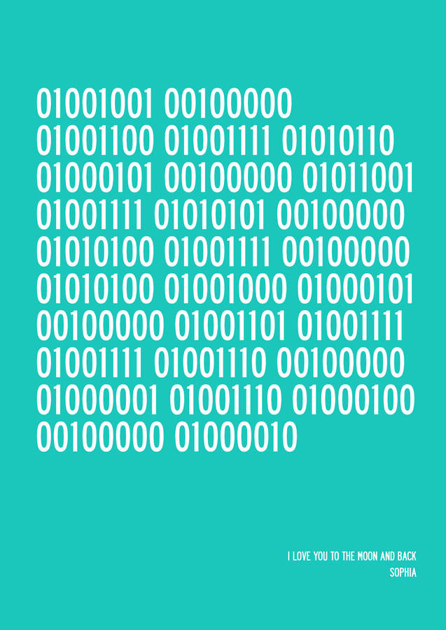 personalised binary code print, poster or canvas by i love design ...