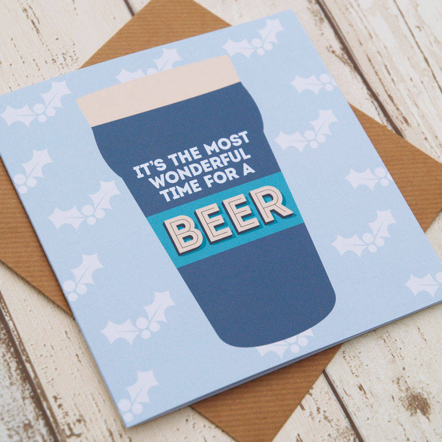 beer christmas card by paper plane | notonthehighstreet.com