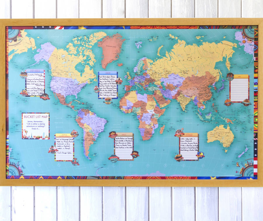 Personalised World Bucket List Map By Thelittleboysroom personalised-world-bucket-list-map-by-thelittleboysroom