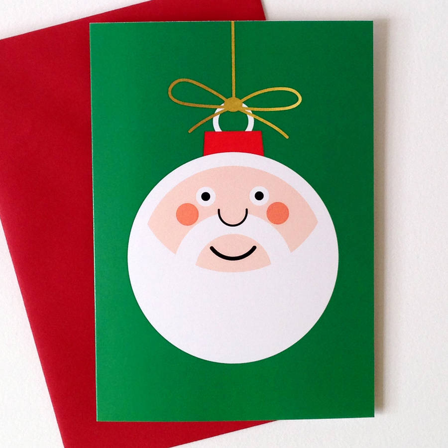 Santa Bauble Christmas Card By Hello Dodo Notonthehighstreet santa-bauble-christmas-card-by-hello-dodo-notonthehighstreet