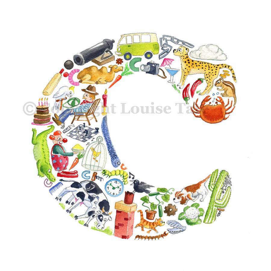 letter c print by louise tate illustration | notonthehighstreet.com