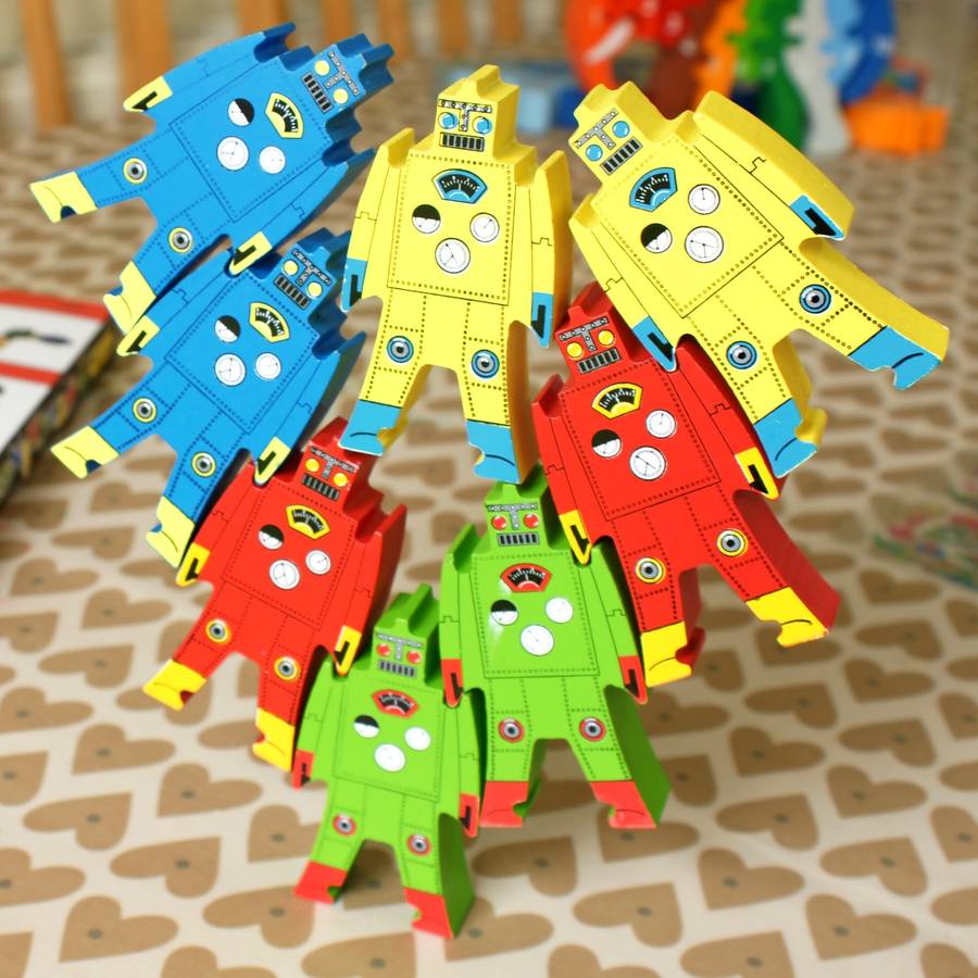 Wooden Stacking Robots By Oodles Of Gifts | notonthehighstreet.com