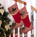 velvet elf christmas stocking by dibor | notonthehighstreet.com
