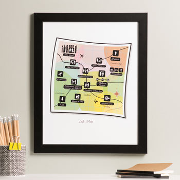 personalised 'life map' print by oh! studio design ltd ...