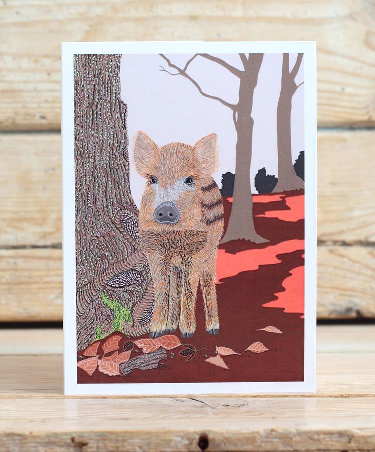 young wild boar card by bird | notonthehighstreet.com