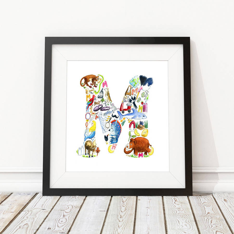 letter m print by louise tate illustration | notonthehighstreet.com