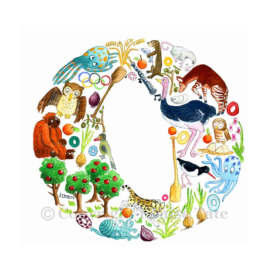letter o print by louise tate illustration | notonthehighstreet.com