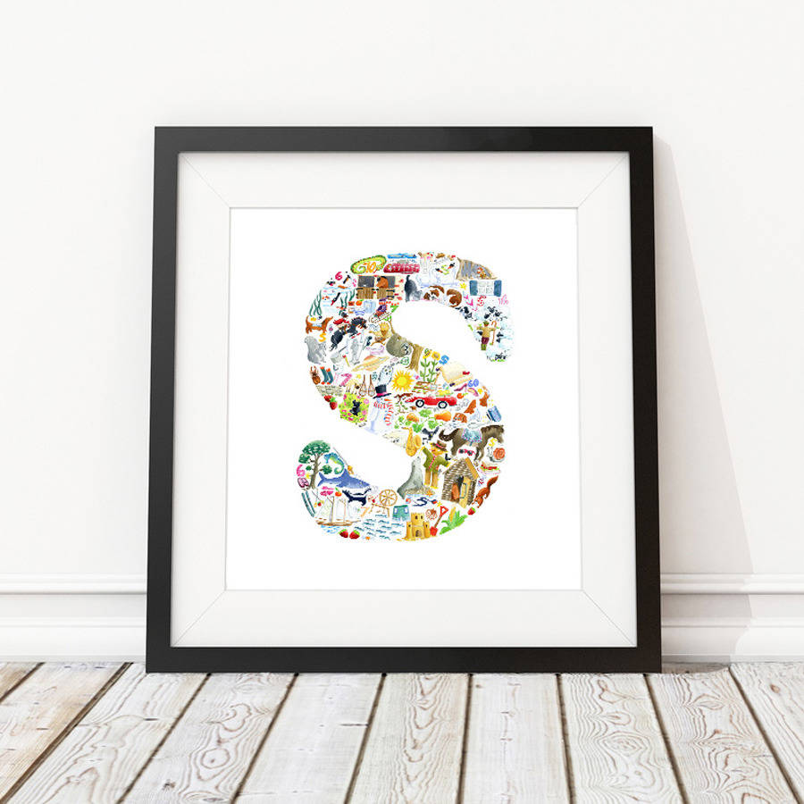 letter s print by louise tate illustration | notonthehighstreet.com