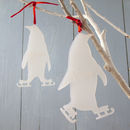Personalised Acrylic Skating Penguin Decoration By Seahorse ...