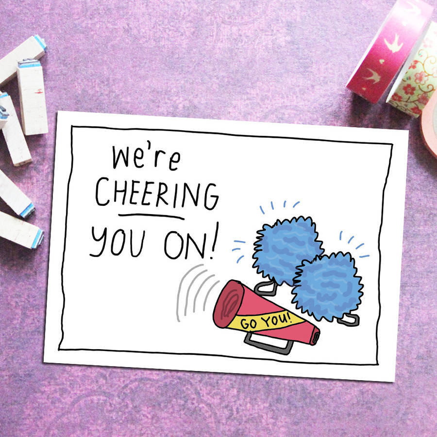 Good Luck Postcard We're Cheering You On Postcard By indieBerries ...