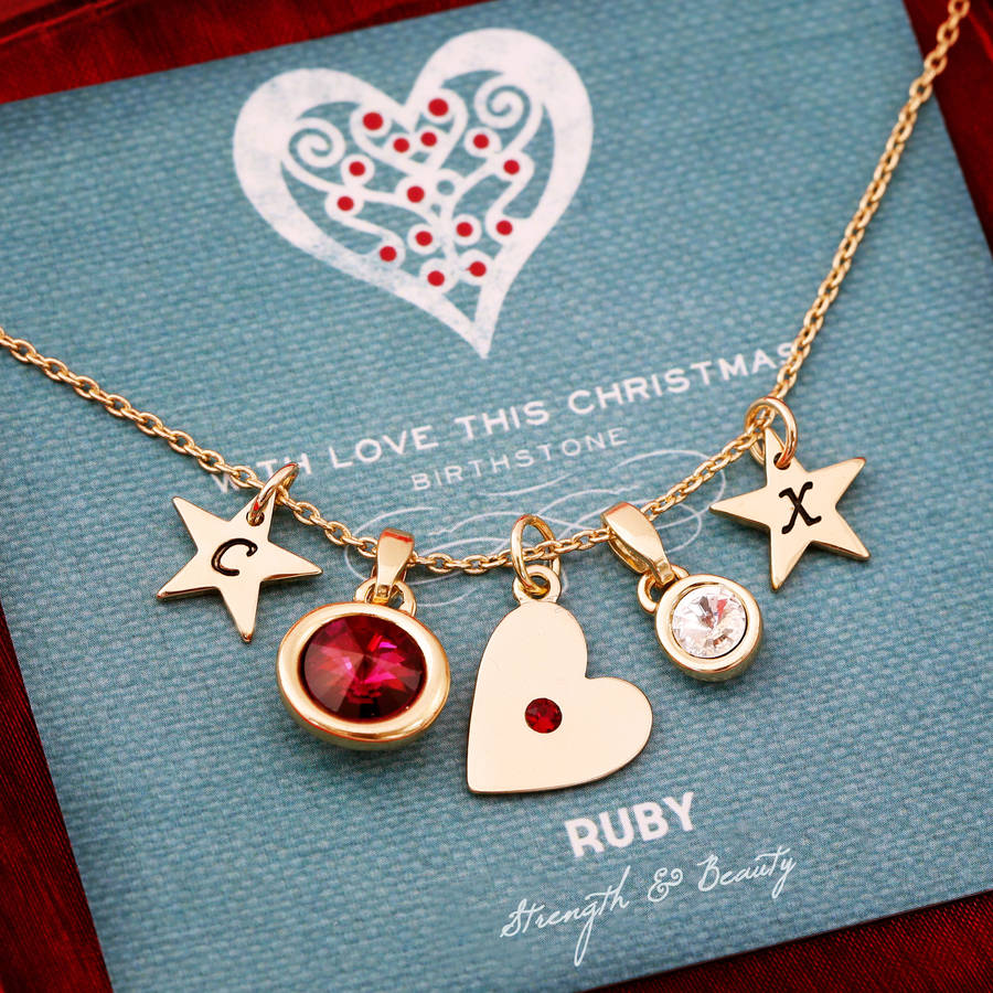design your own birthstone heart necklace by j&s jewellery ...