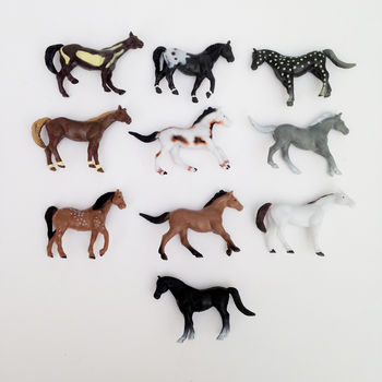 Set Of 10 Plastic Toy Horses By Little Lulubel | notonthehighstreet.com