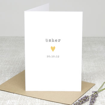 'Usher Heart' Personalised Card By Slice of Pie Designs ...