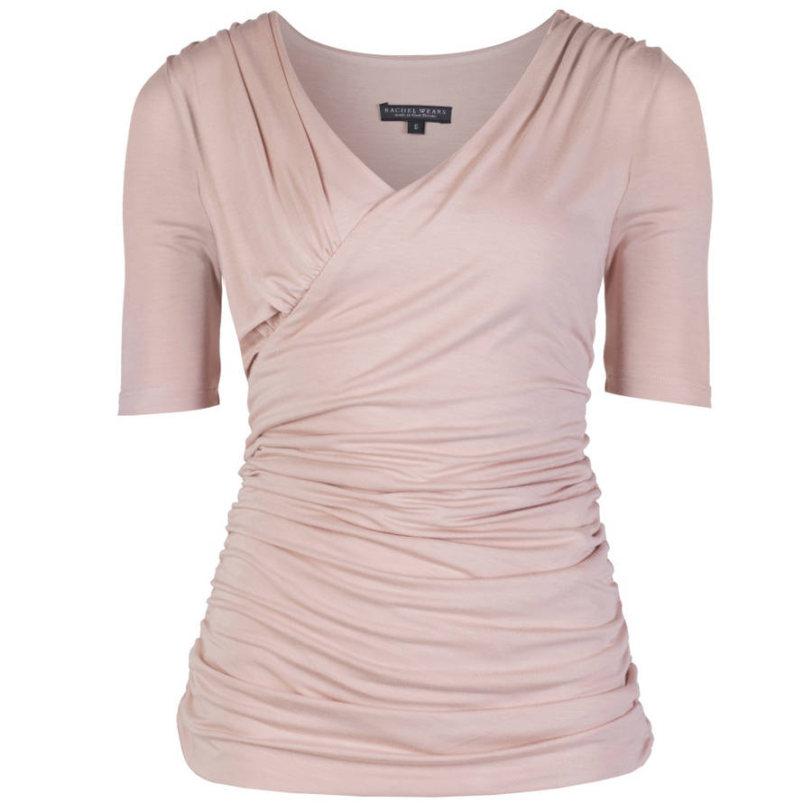 long ruched faux wrap top by rachel wears | notonthehighstreet.com