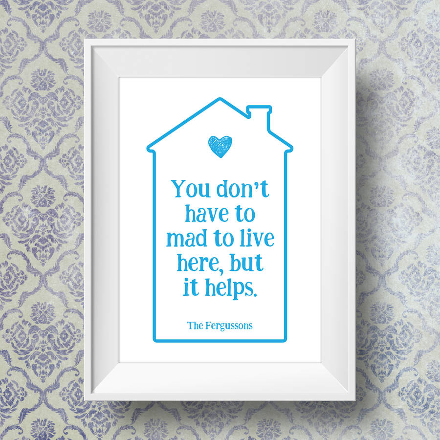 family motto personalised print by a is for alphabet ...