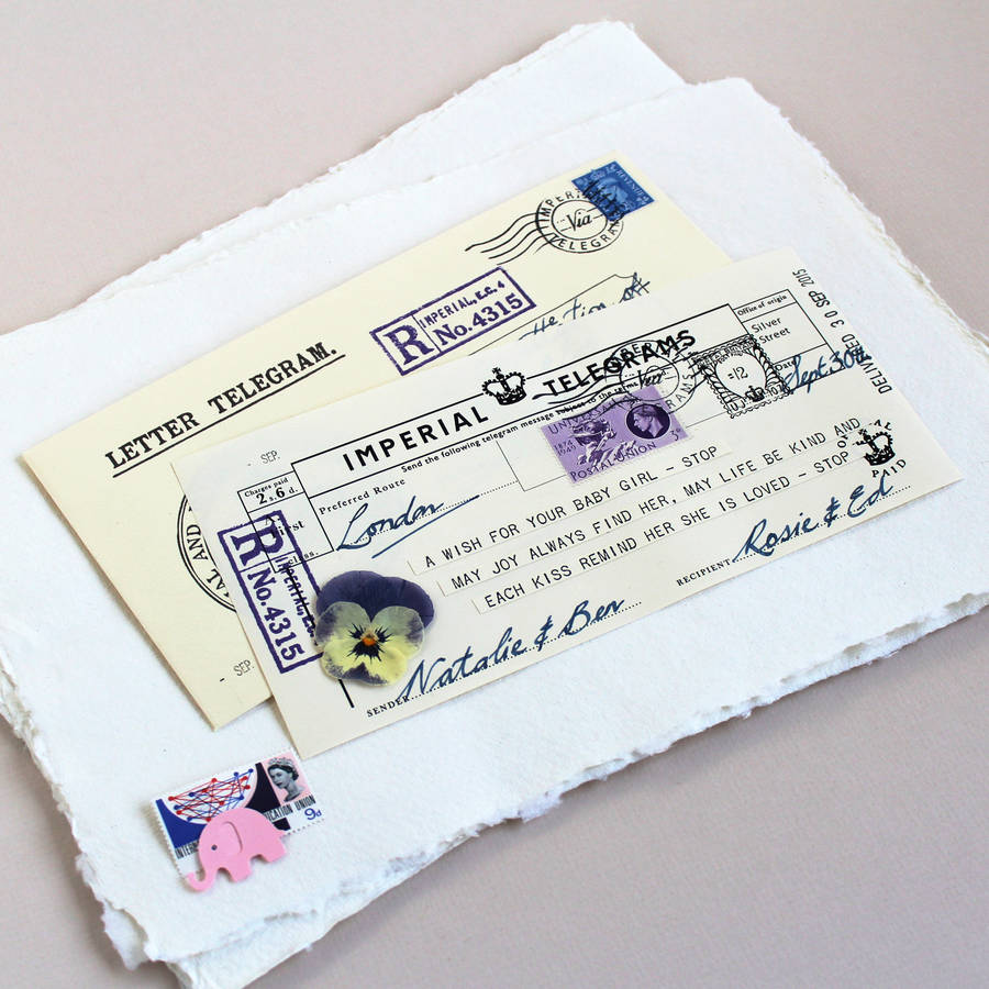 new baby keepsake telegram by imperial telegrams | notonthehighstreet.com