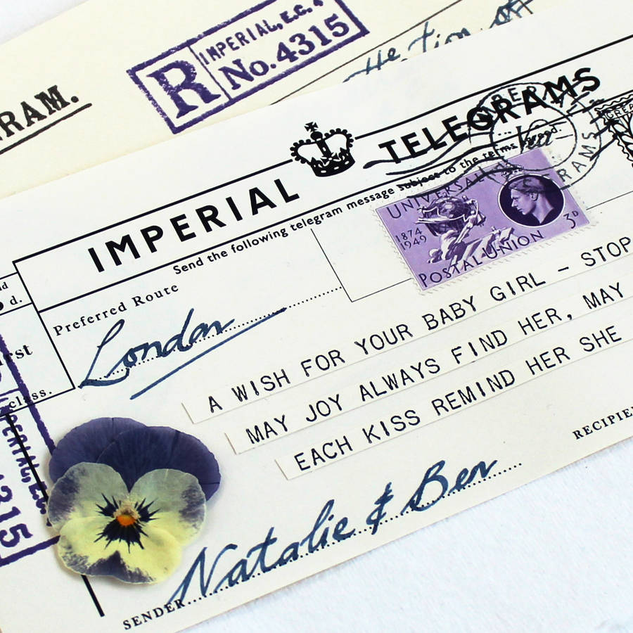 new baby keepsake telegram by imperial telegrams | notonthehighstreet.com