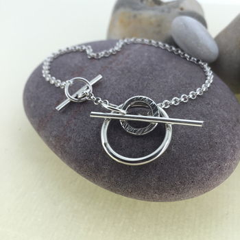 Silver Circle T Bar Bracelet By Sarah Dorans Jewellery ...