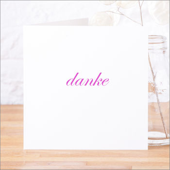 Single Or Pack Of German 'danke' Thank You Cards By Faith Hope & Love ...
