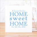 Personalised 'home Sweet Home' New Home Card By Faith Hope & Love ...