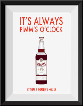 'it's Always Pimm's O'clock' Personalised Print By Loveday Designs ...