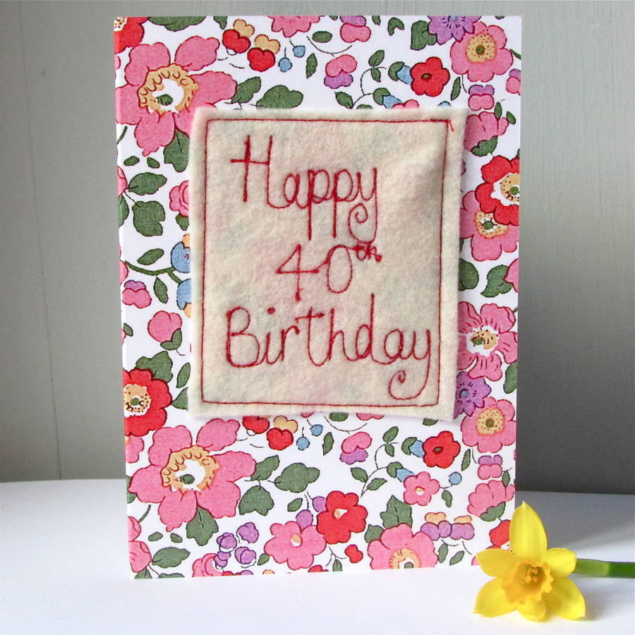 Special Age Embroidered Birthday Cards By Edamay Notonthehighstreet