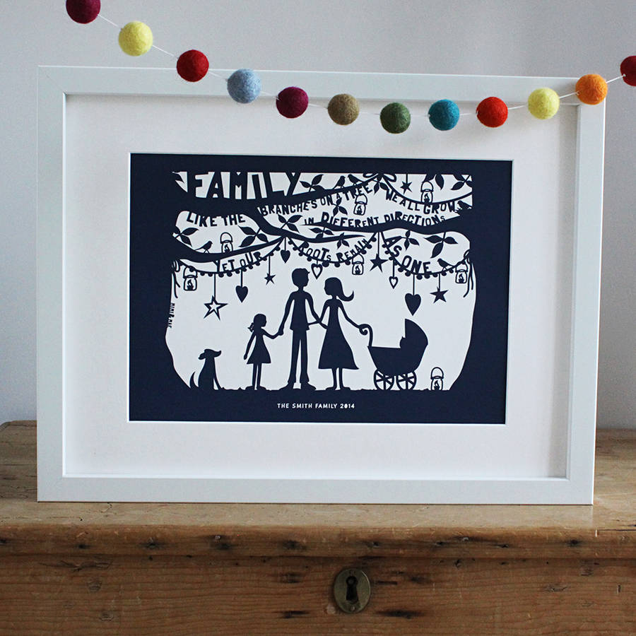 family papercut or print to personalise by mimi & mae ...