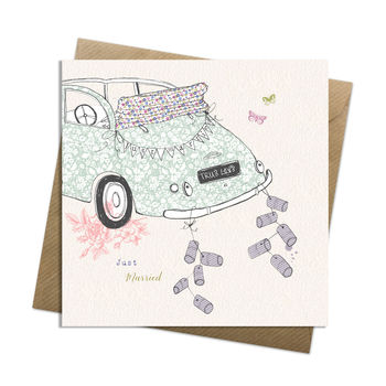 Just Married Wedding Card By Ashley Thomas | notonthehighstreet.com