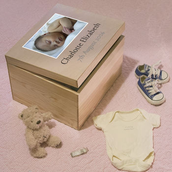 Personalised New Baby Keepsake Box With Photo By Plantabox ...