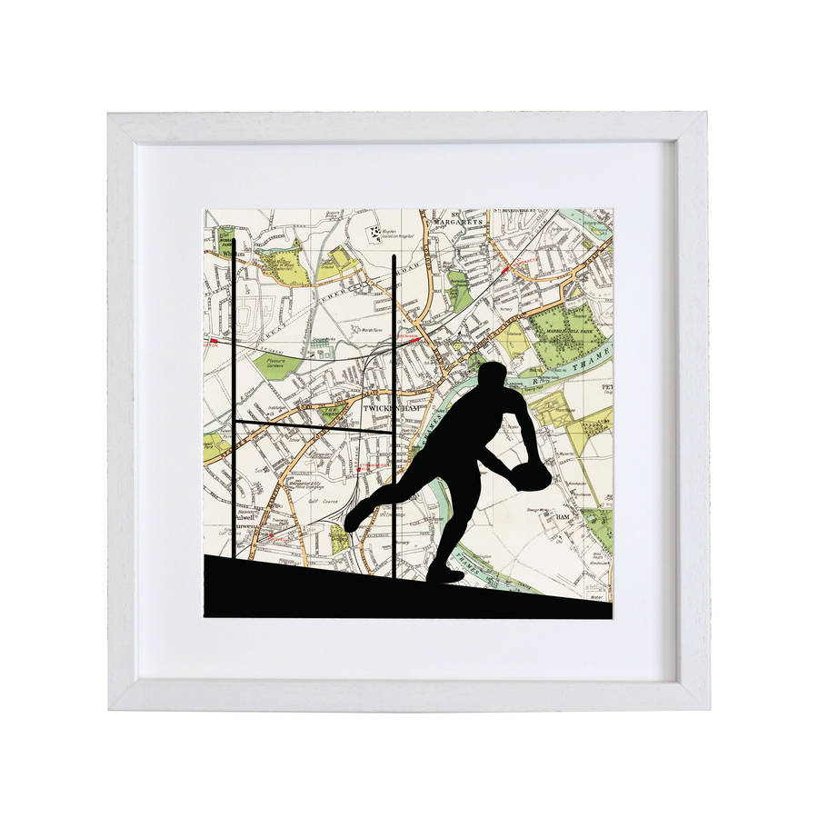 personalised rugby map print by atlas & i | notonthehighstreet.com