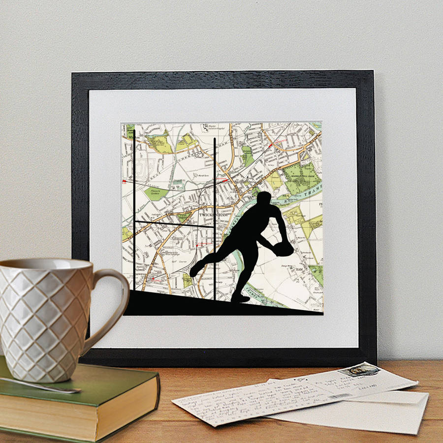 personalised rugby map print by atlas & i | notonthehighstreet.com