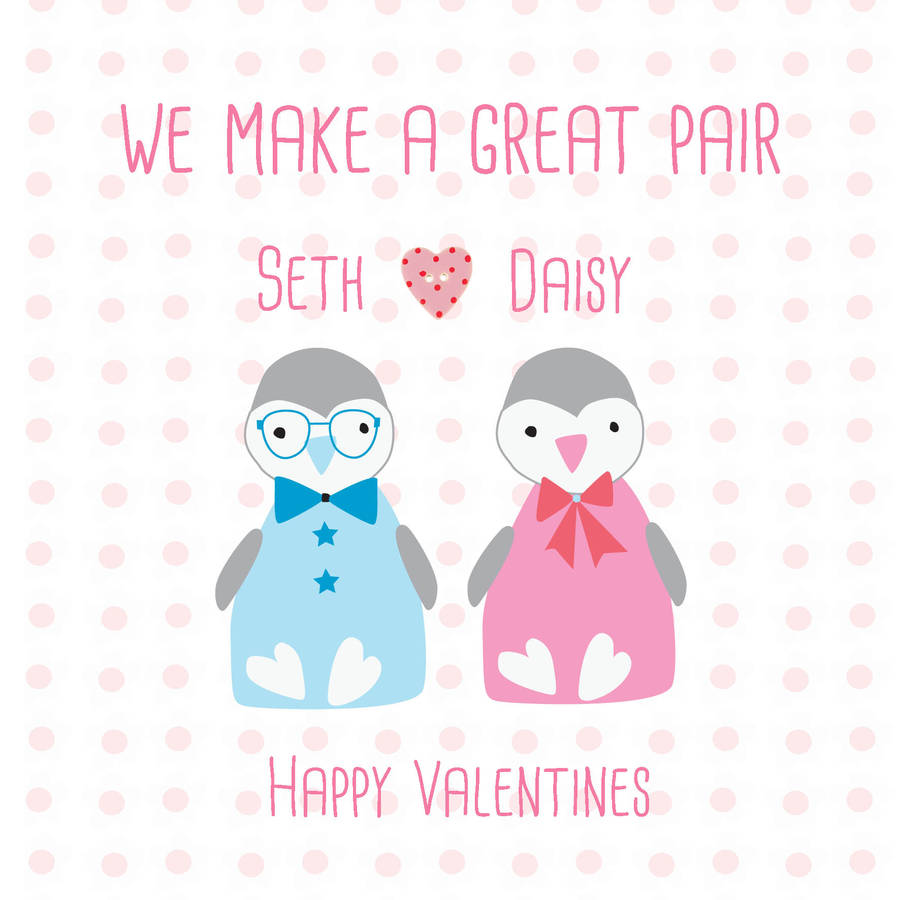 Happy Valentine's 'we Make A Great Pair' Card By Buttongirl Designs ...