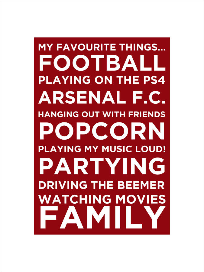 'my favourite things' personalised print by leonora hammond ...
