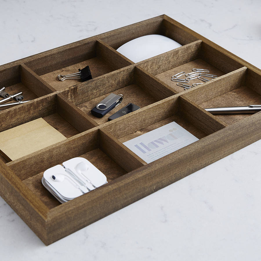 Personalised Wooden Desk Tidy By By River | notonthehighstreet.com