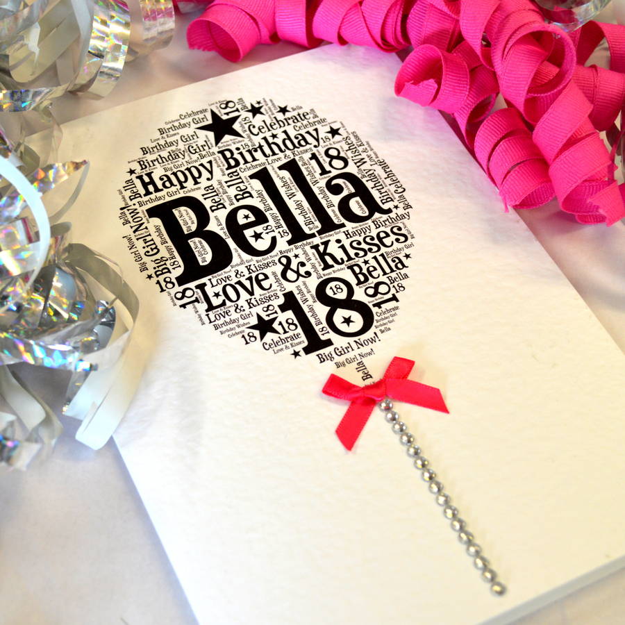 18th Happy Birthday Balloon Sparkle Card By Sew Very English 