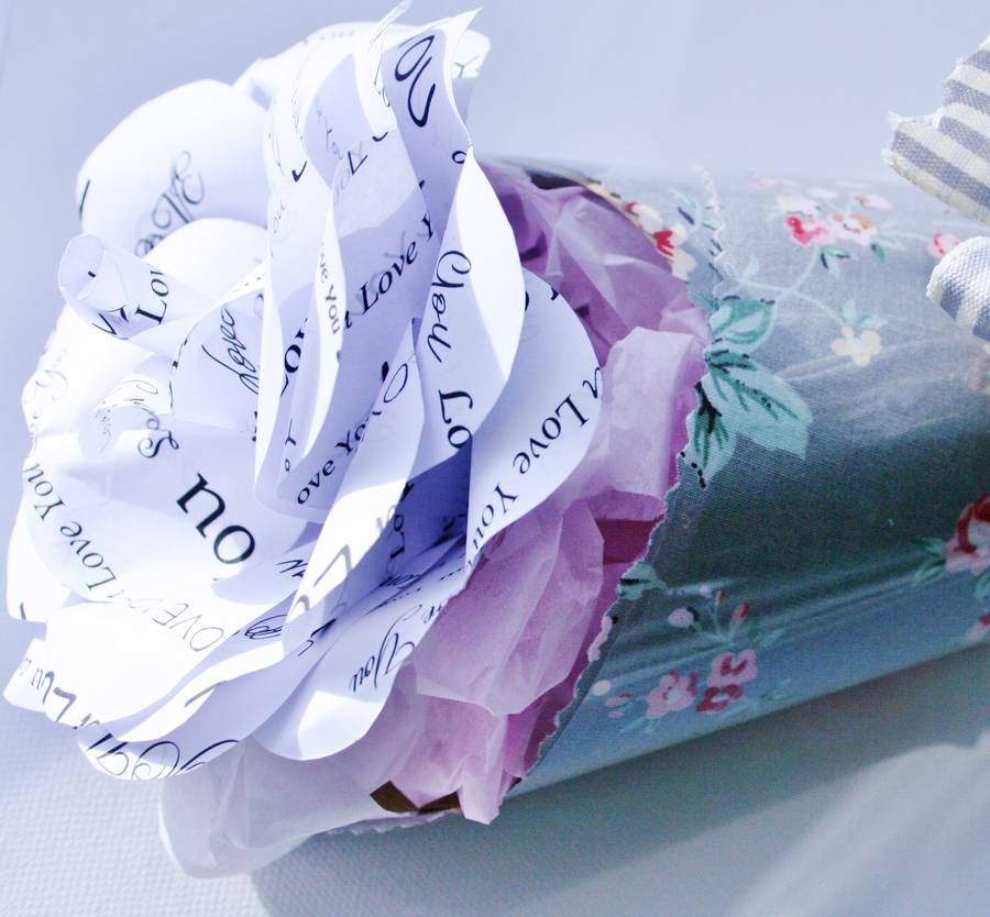 'love you' paper wrapped rose by cot2tot & beyond | notonthehighstreet.com