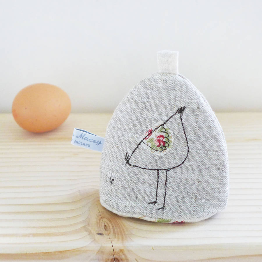 embroidered hen egg cosy by charlotte macey | notonthehighstreet.com