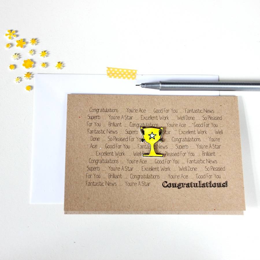 trophy congratulations card by little silverleaf | notonthehighstreet.com