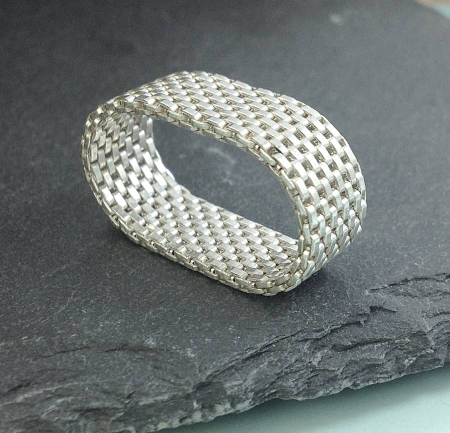 Sterling Silver Mesh Ring By Jessica Greenaway | notonthehighstreet.com