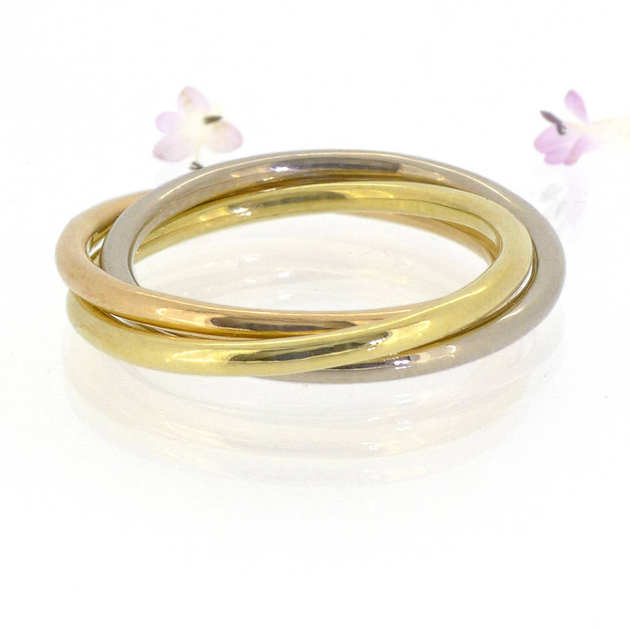 trinity ring in 18ct gold by lilia nash jewellery | notonthehighstreet.com