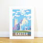 Exeter Vintage Style Seaside Travel Poster By Becky Bettesworth ...