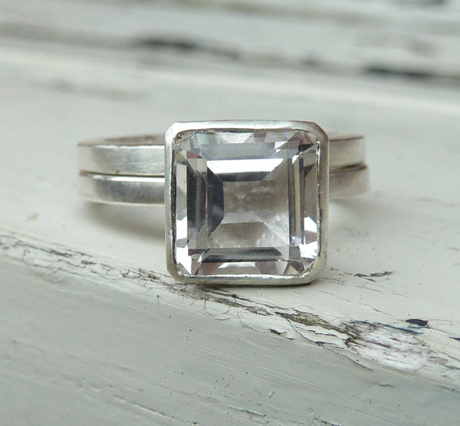 large white topaz ring set by karen johnson | notonthehighstreet.com