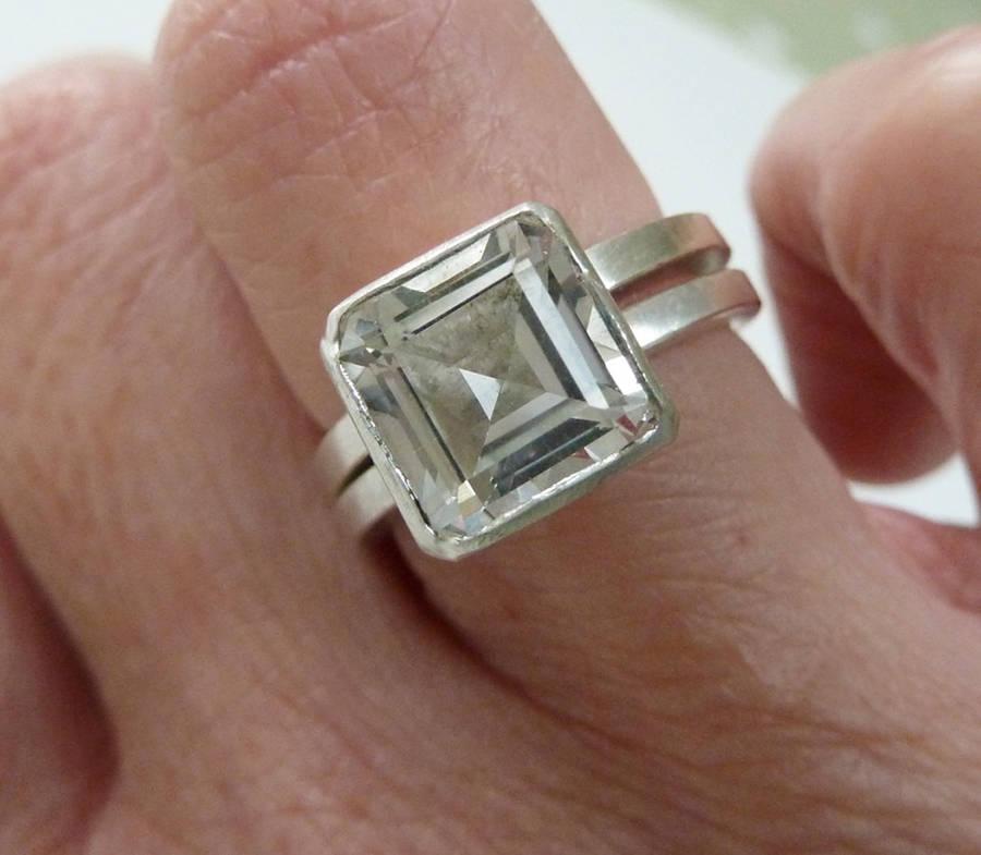 large white topaz ring set by karen johnson | notonthehighstreet.com
