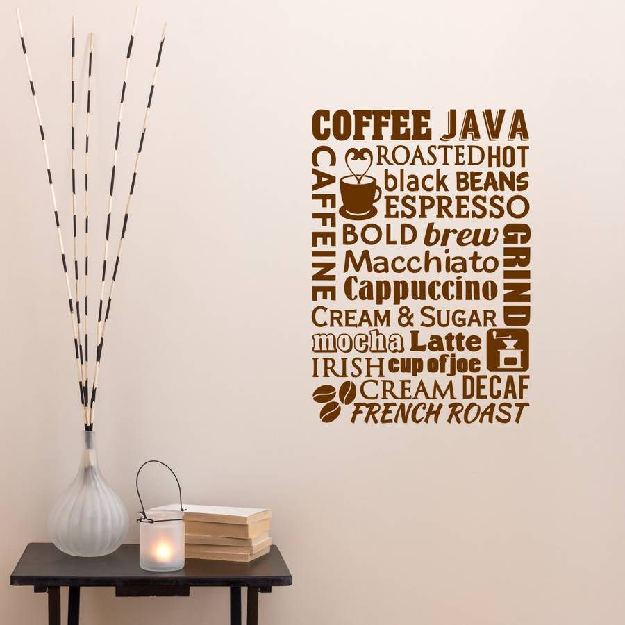 coffee word cloud wall sticker by mirrorin | notonthehighstreet.com