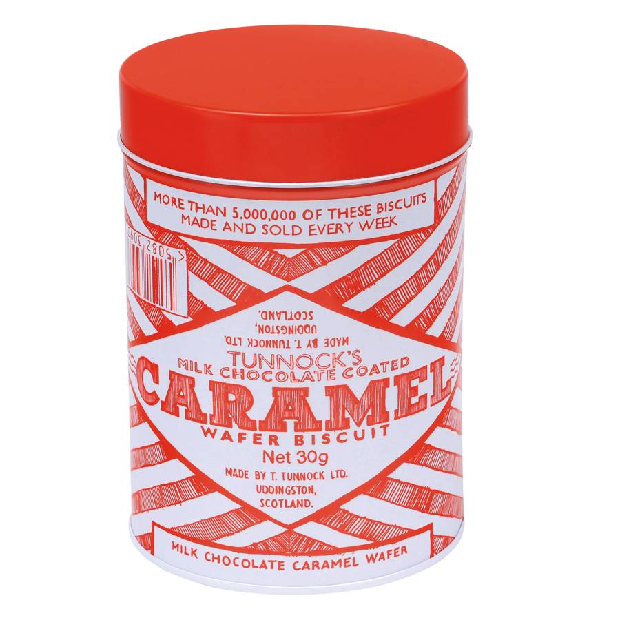 retro caramel wafer red biscuit tin by gillian kyle gift & home ...