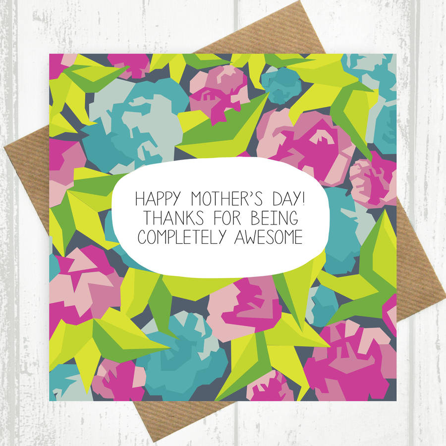 Thanks For Being Completely Awesome Mother's Day Card By Paper Plane ... Thanks For Being Completely Awesome Mother's Day Card By Paper Plane ...