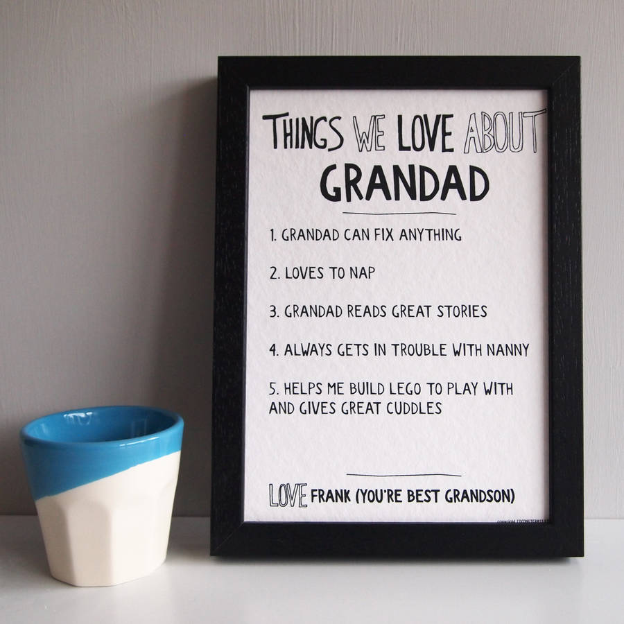 personalised things we love about grandad grandpa print by coconutgrass ...