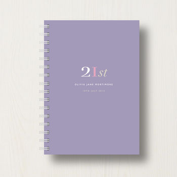 Personalised 21st Birthday Journal Or Guest Book By Designed ...